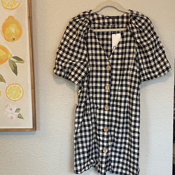 Zara | Dresses | Zara Checkered Mini Dress | Poshmark